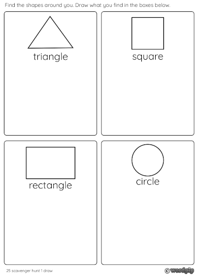 Scavenger hunt - shapes 1 - draw what you find