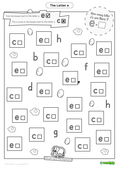 Free Letter E Worksheets PDF - Printable Tracing, Writing & Coloring ...