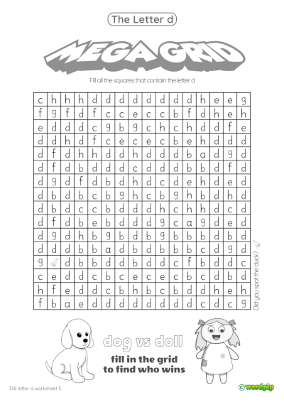 FREE Letter D Worksheets PDF | Printable Kindergarten Alphabet Practice ...