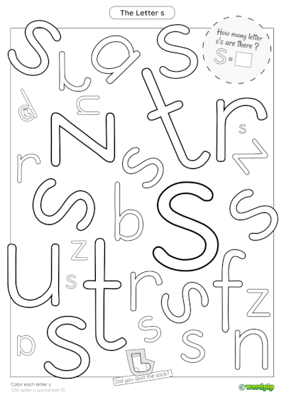 Letter s Worksheets