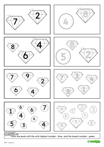 Color by higher number - jewel