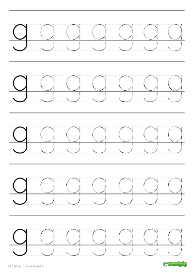 Letter g Worksheets