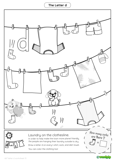 FREE Letter D Worksheets PDF | Printable Kindergarten Alphabet Practice ...