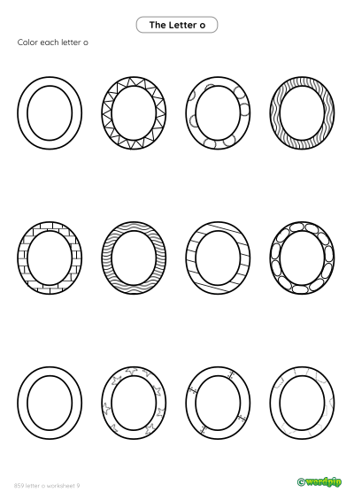 Letter o Worksheets