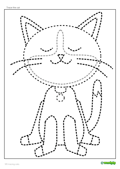 Cat Tracing Worksheet - Printable Fine Motor Skills Activity for ...