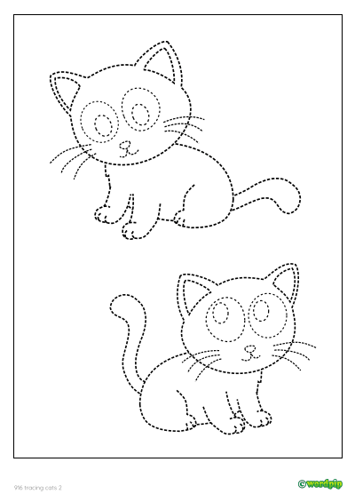 Cat Tracing Worksheet - Printable Fine Motor Skills Activity for ...