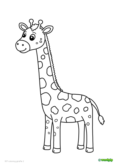 Free Printable Giraffe Coloring Pages PDF | Kids Fun Animals Activity ...