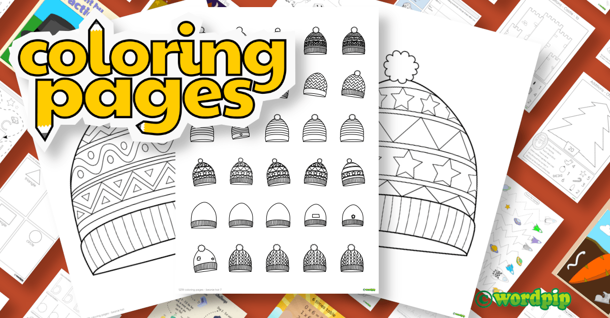 Free Beanie Hat Coloring Pages — Printable PDF Designs