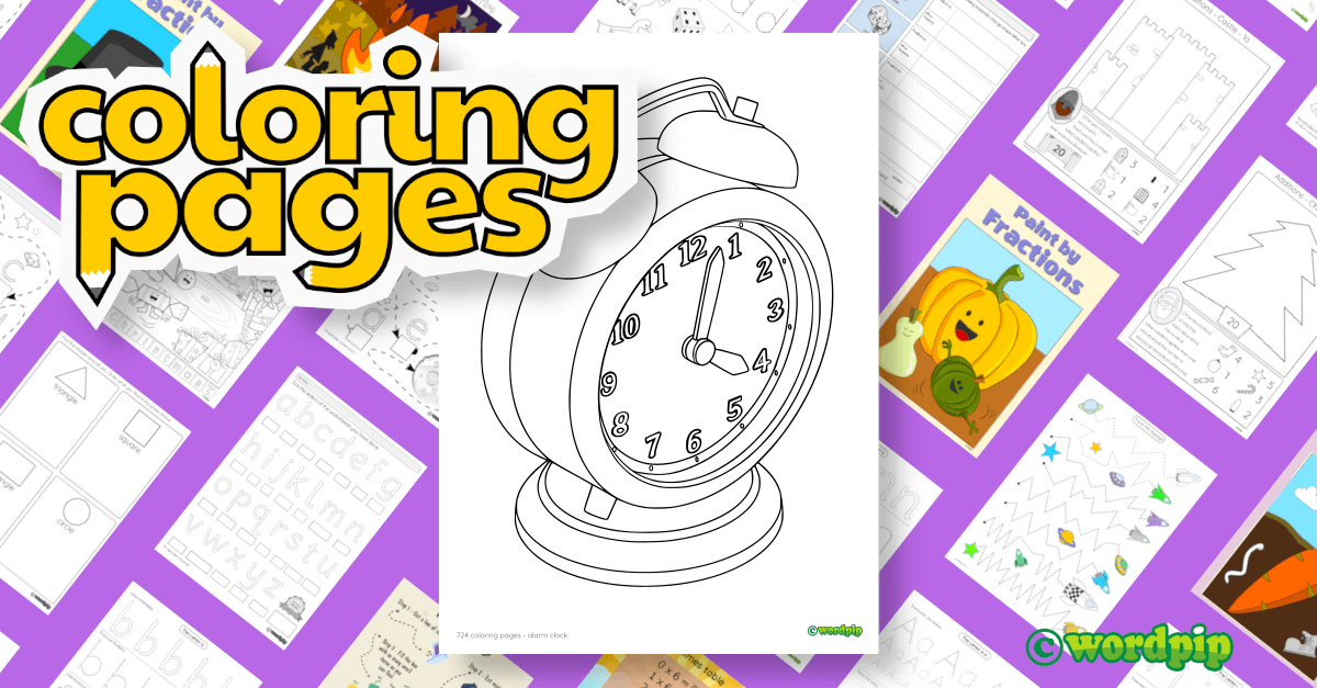 Coloring Pages - Alarm Clock
