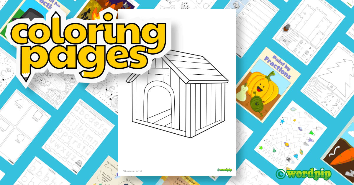 Free Printable kennel Coloring Pages PDF | Kids Fun Activity Sheets