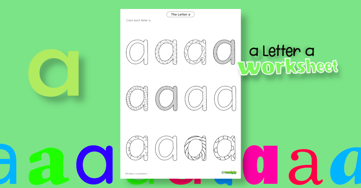Letter a Worksheet 9