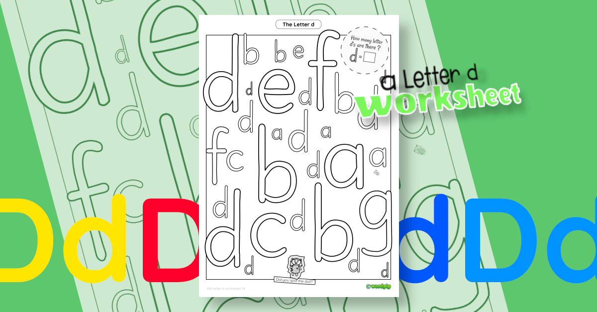 Letter d Find and Color Worksheet - Free Printable