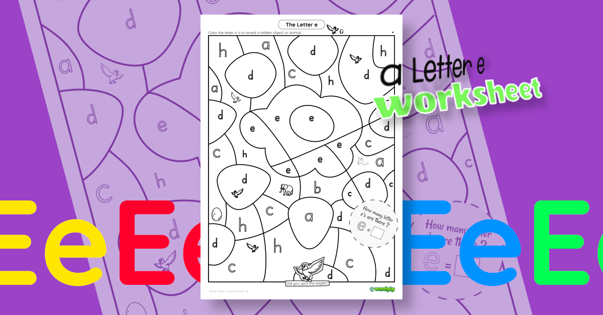 letter e Worksheet 16