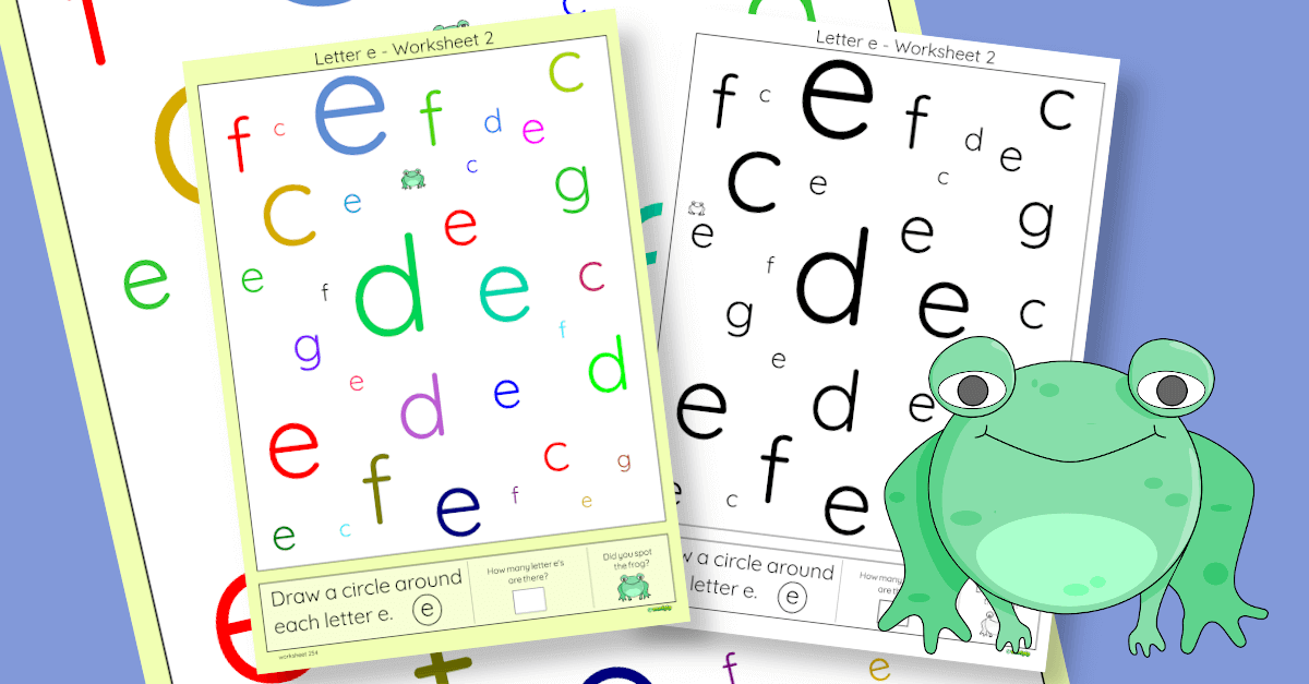 Circle Letter e Worksheet PDF - Preschool Practice