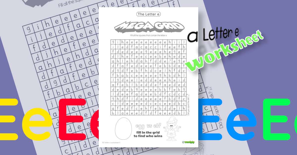 Letter e Worksheet 5