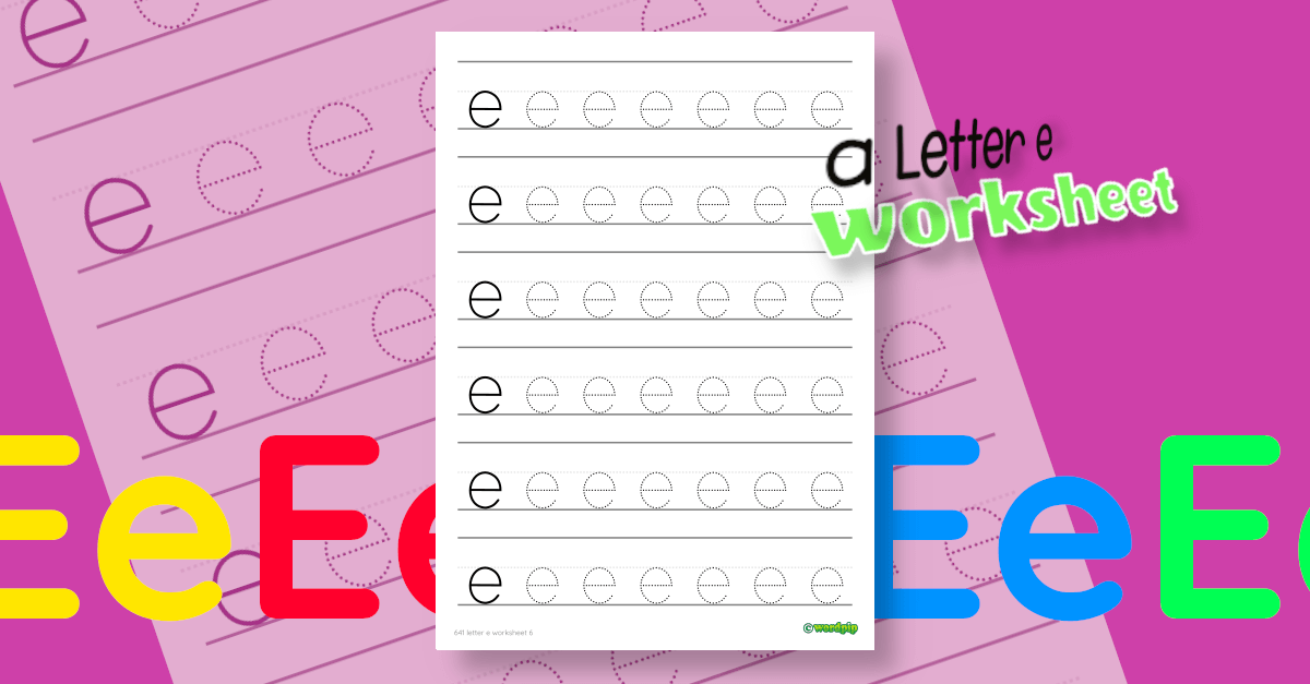FREE Letter e Tracing Worksheet PDF - Preschool Practice