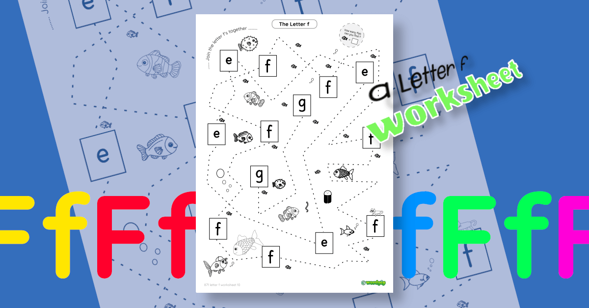 Letter f Connect Worksheet PDF - Join the f's Path