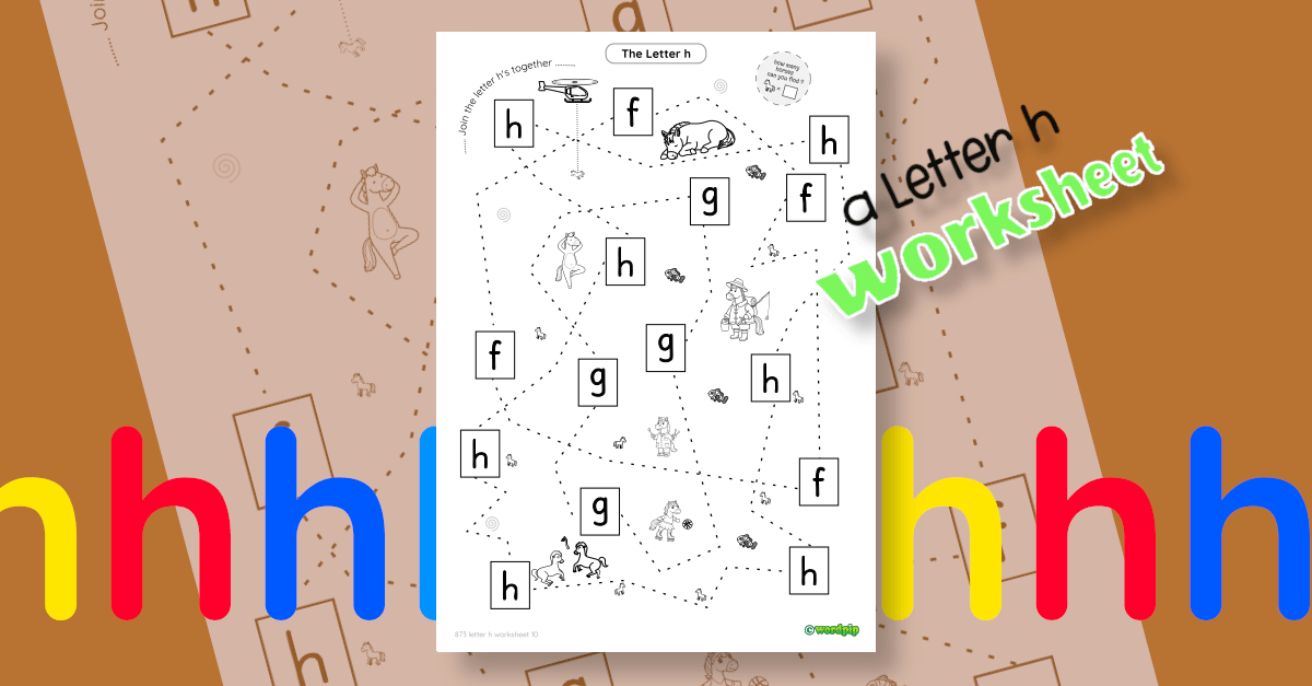 Letter h Connect Worksheet PDF - Join the h's Path