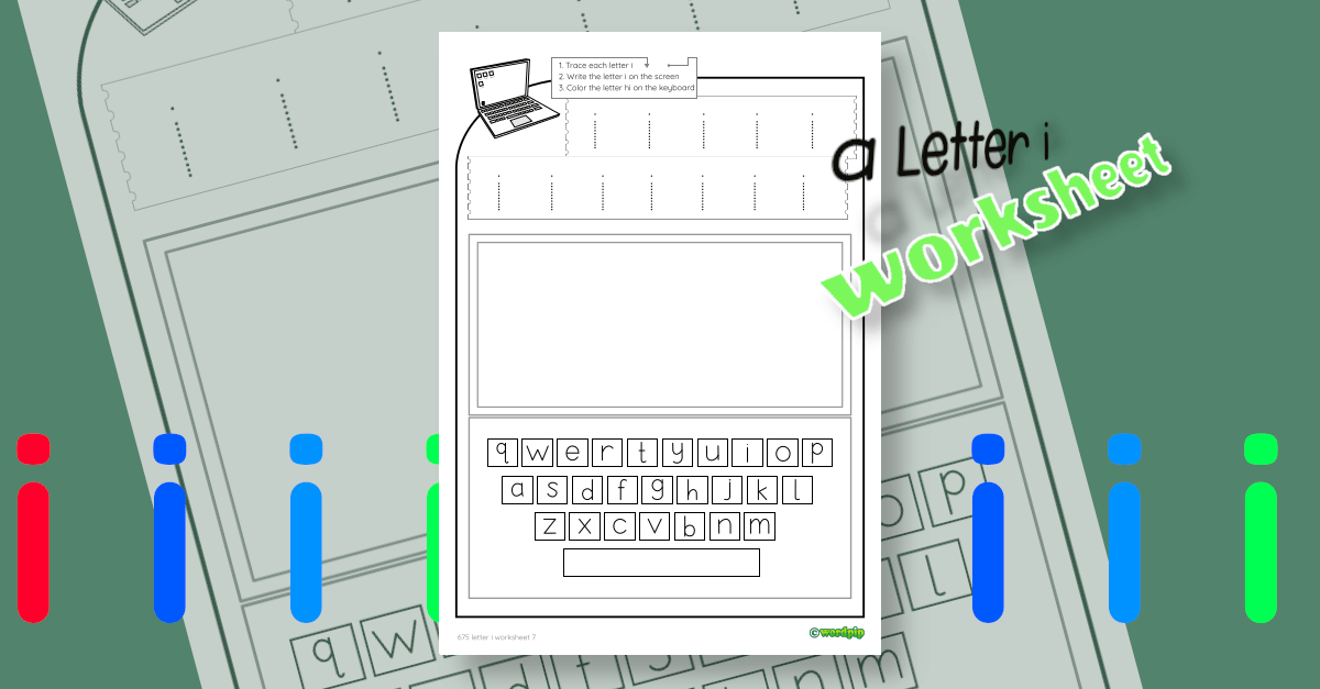 Letter i Typing & Tracing Worksheet PDF - Preschool Practice