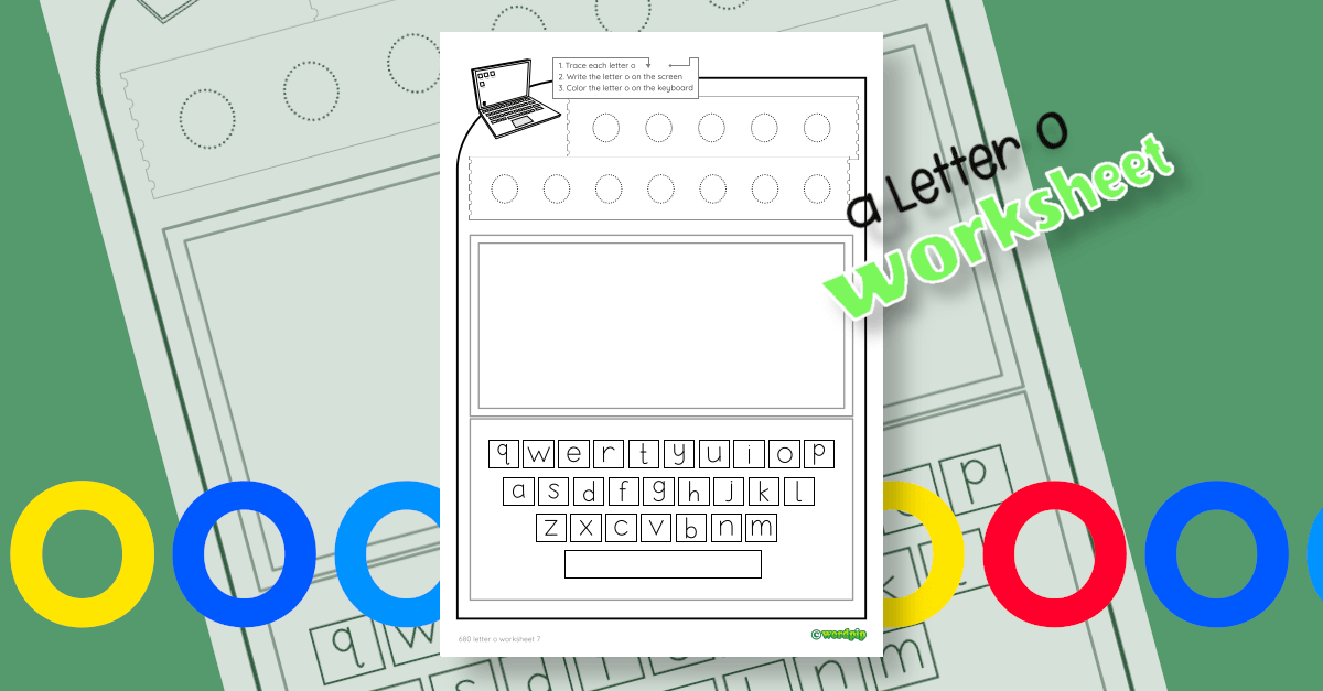 Letter o Typing & Tracing Worksheet PDF - Preschool Practice