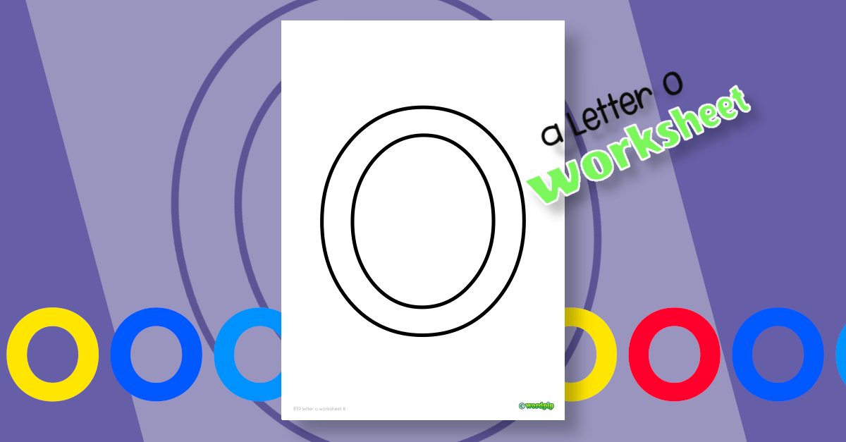 letter o Worksheet 8