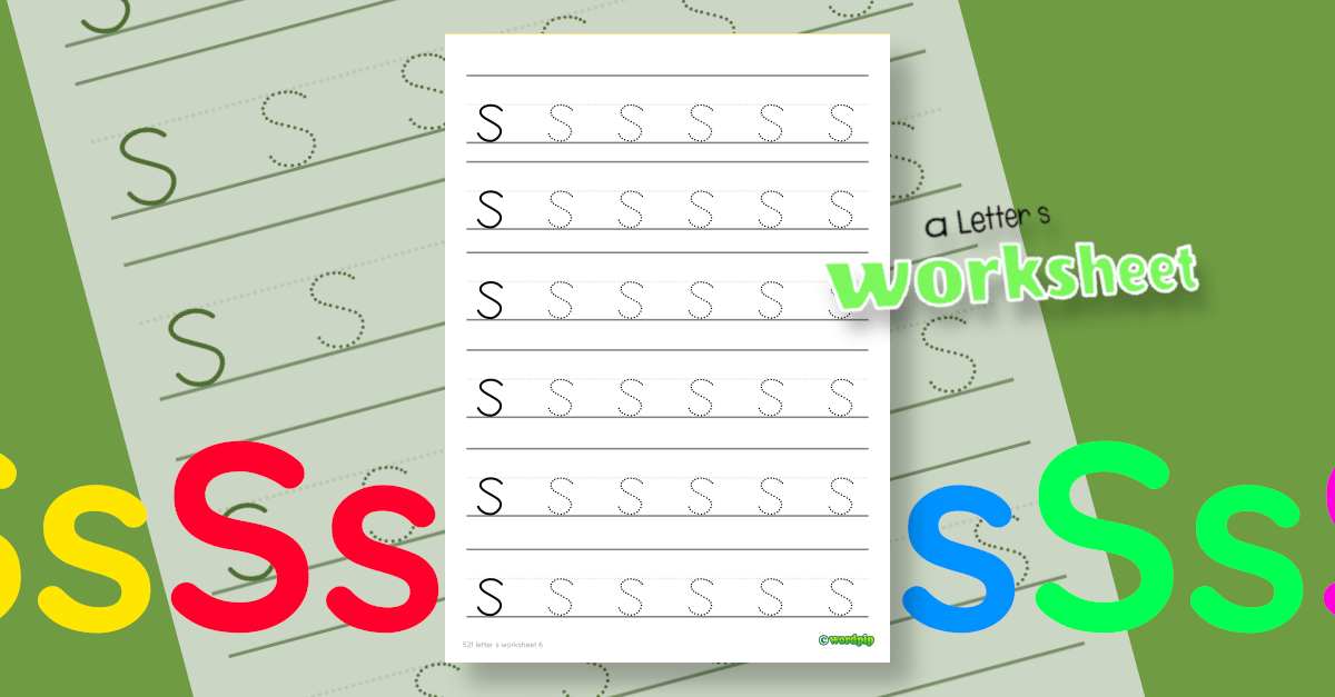 Letter s Worksheet 6