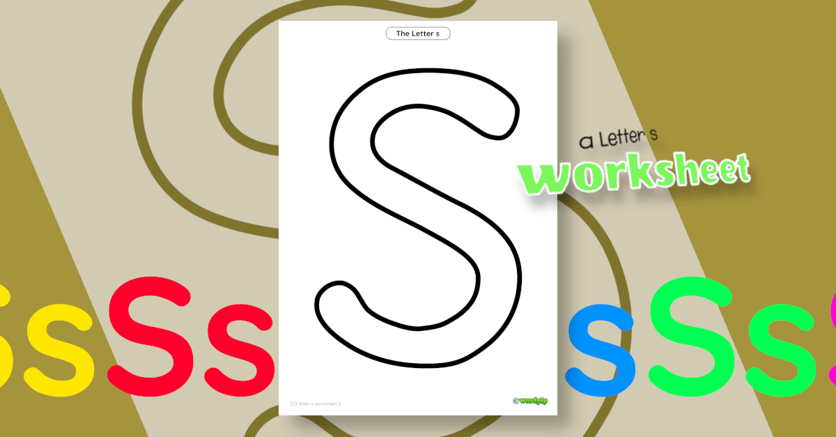 Letter s Worksheet 8