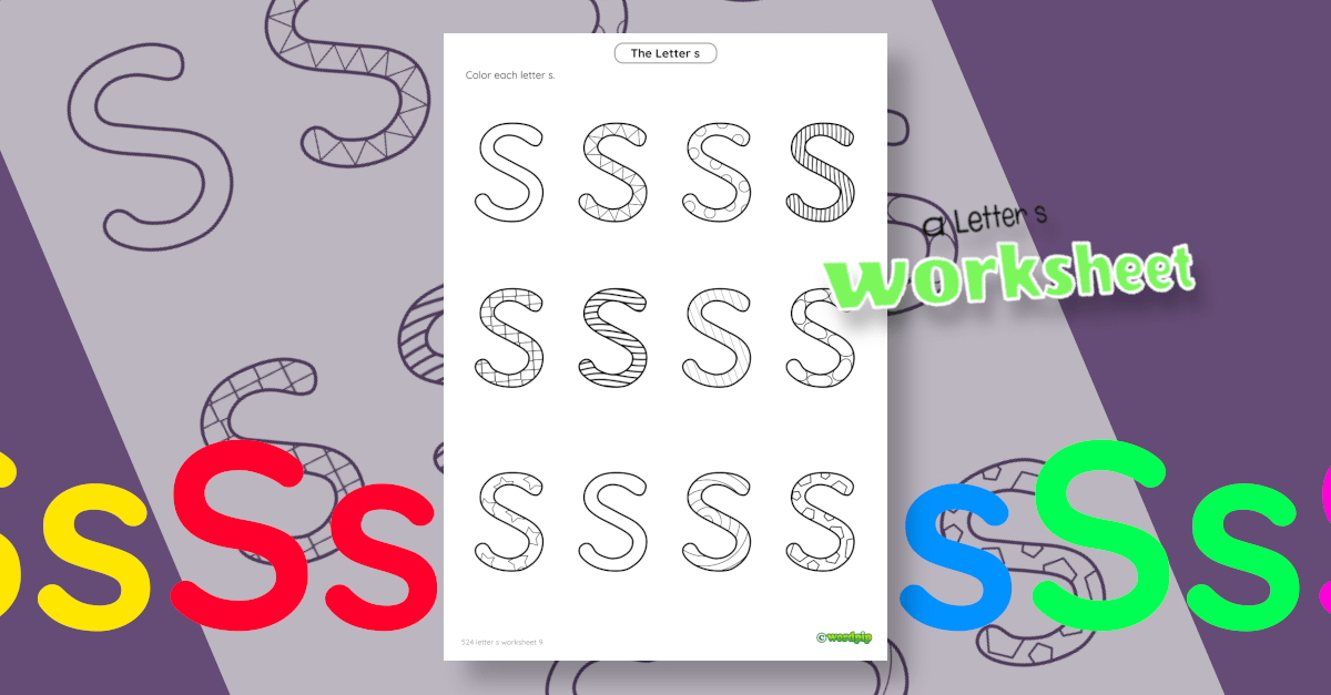 Letter s Worksheet 9