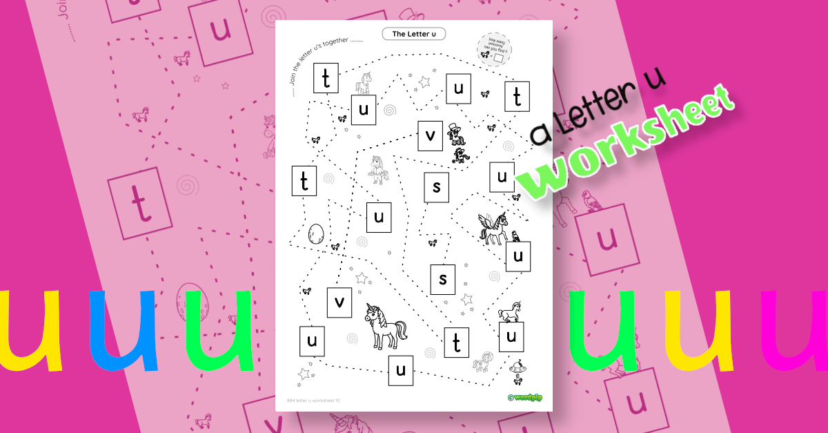 FREE Letter u Worksheet PDF - Dot-to-Dot Path Activity