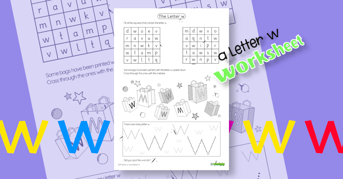 Letter w Worksheet 4