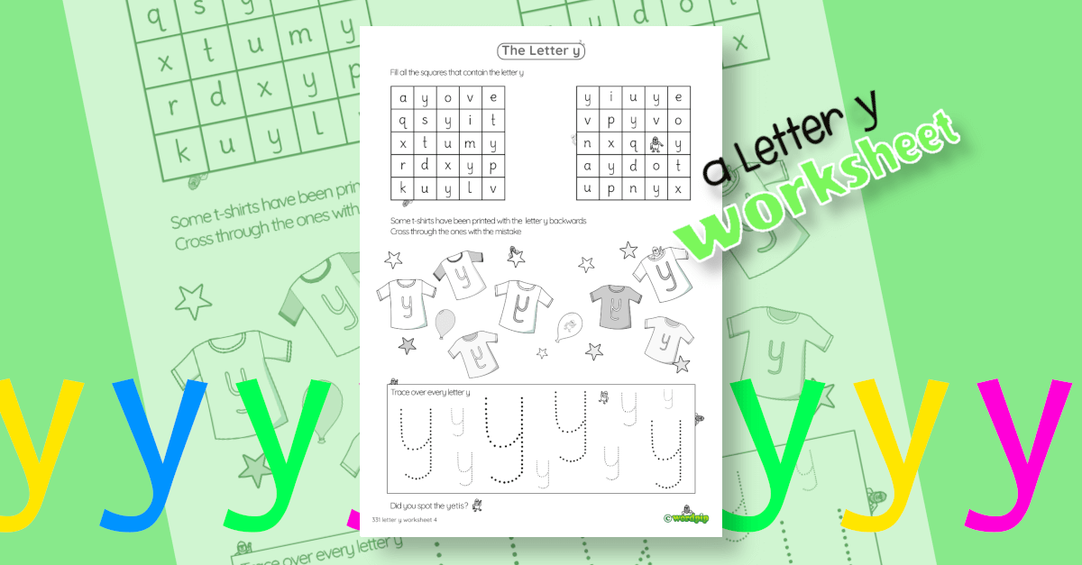 Letter y Worksheet 4