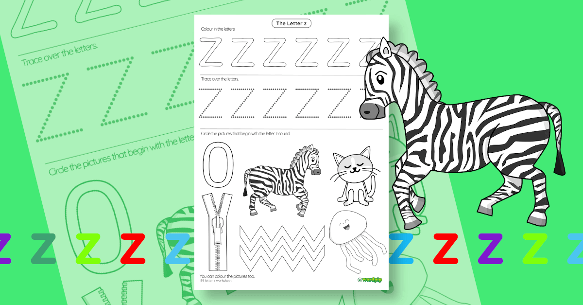 Letter z Worksheets