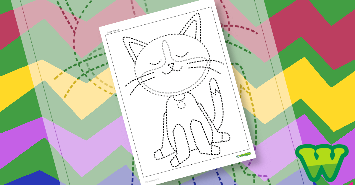 Cat Tracing Worksheet - Printable Fine Motor Skills Activity for ...