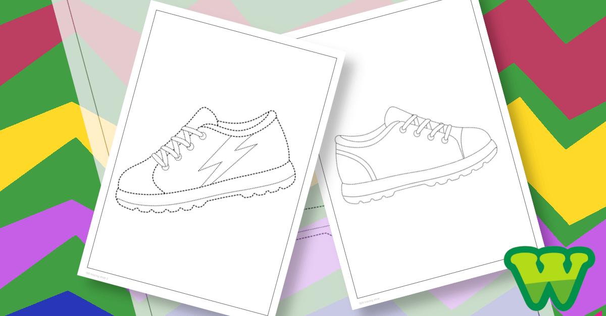 Free Shoe Tracing Worksheets — Printable Sneaker Tracing Pages